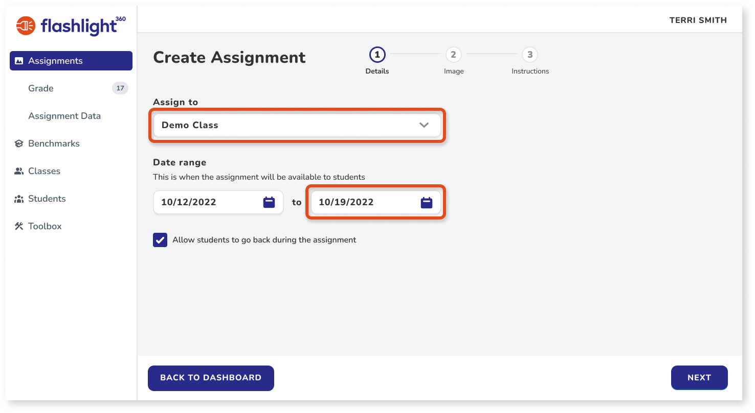 Editing an Assignment – Flashlight Learning Support
